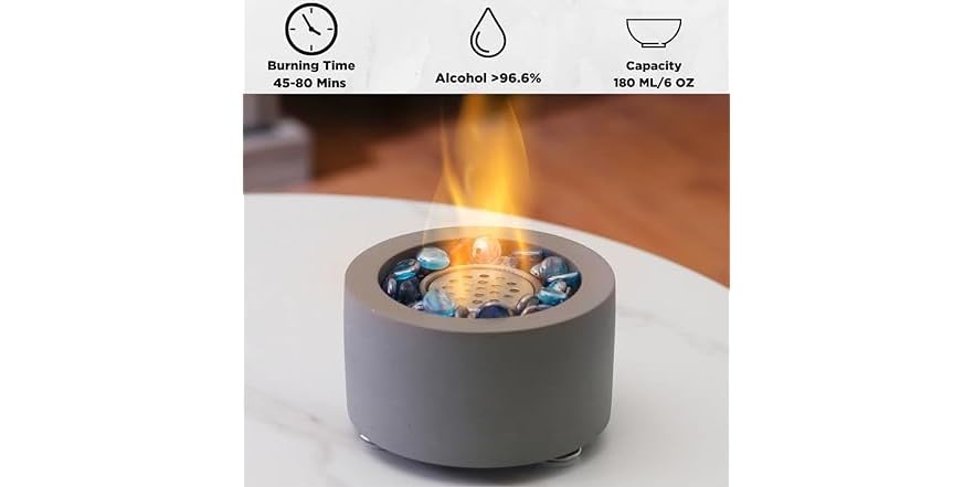 TURBRO Tabletop Fire Pit for Outdoor Dark Gray