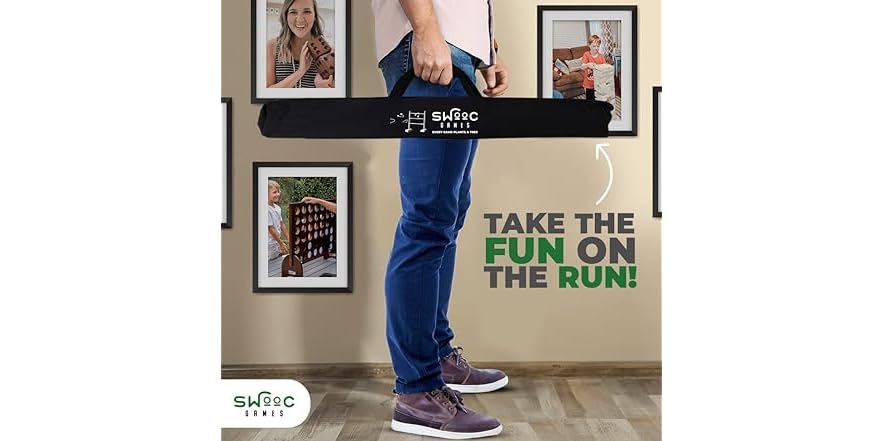 SWOOC Games Wooden Ladder Ball Game Set