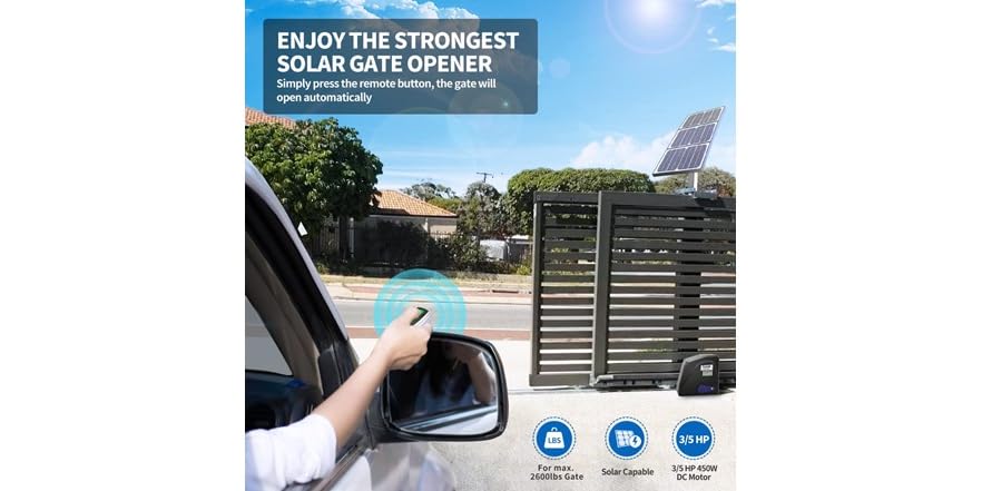 TOPENS Solar Sliding Gate Opener