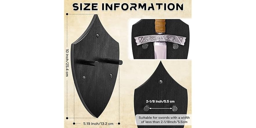 Wall Mount Medieval Sword Wall Plaque