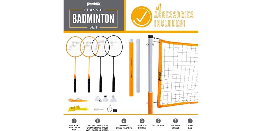 Franklin Sports Backyard Badminton Set