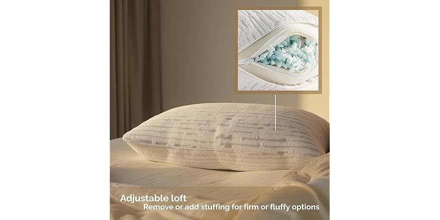 Clara Clark Memory Foam Pillows 6 Pack, Queen