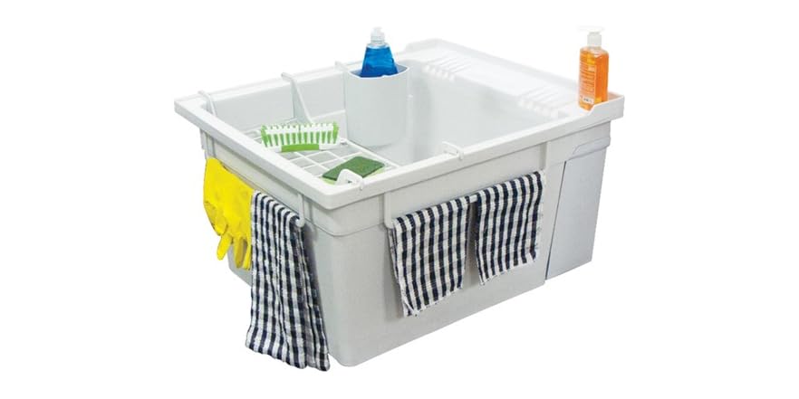 Wall-Mounted Laundry Tub w/Accessories