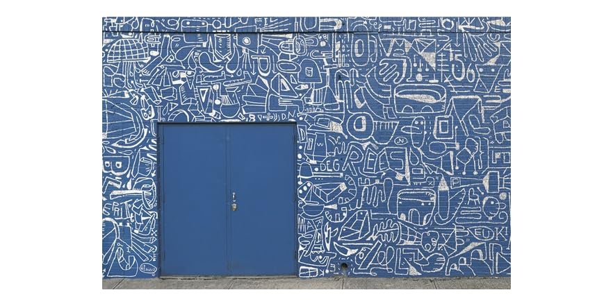 Bushwick BKLYN Blue Wall Mural