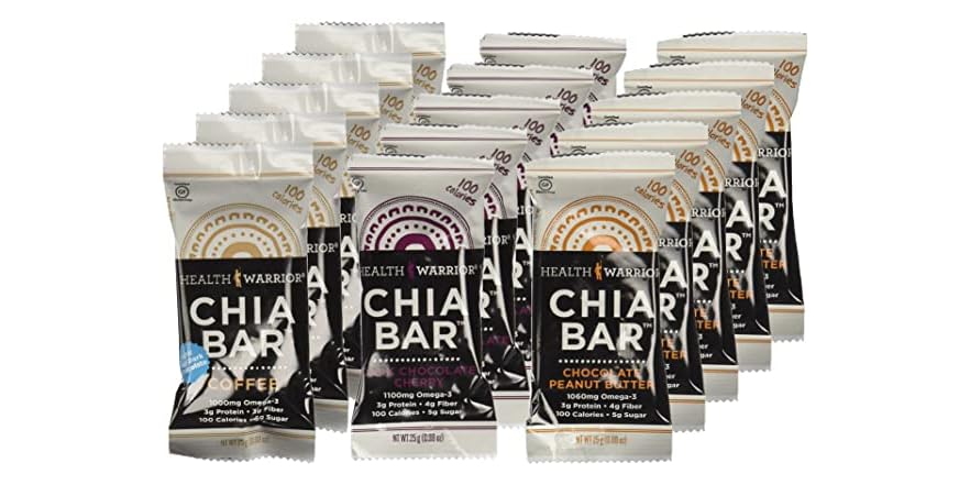Health Warrior Chia Bars, Chocolate Variety Pack,15 Count