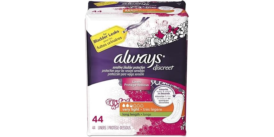 Always Discreet Bladder Protection Liners 44Pk