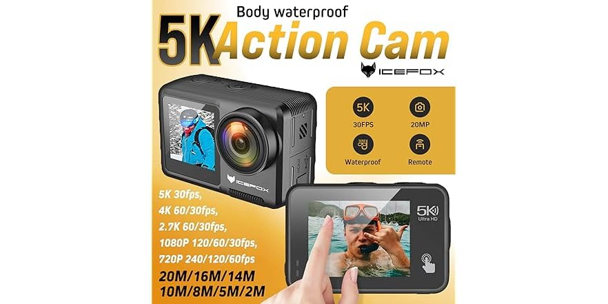 icefox Action Camera 5K 30FPS 20MP