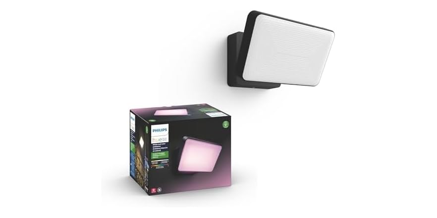 Philips Hue Discover Outdoor Smart Flood Light Fixture, Black
