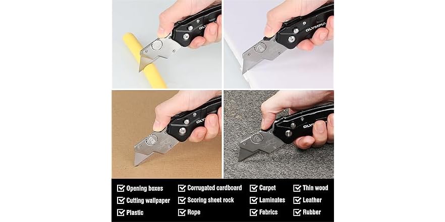Olympia Tools Turbofold Utility Knife 33-200 - 2PK