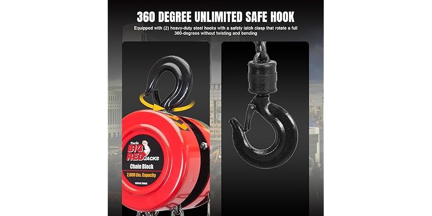 BIG RED TR9010-6 Torin Hand Chain Hoist: 1 Ton