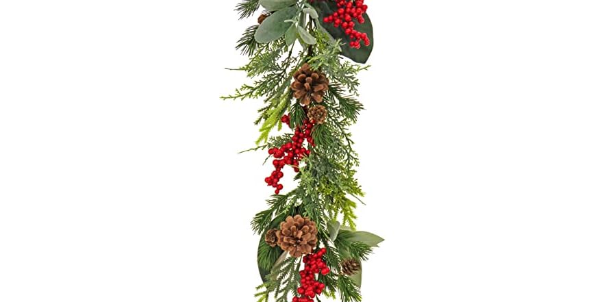 6' Unlit Artificial Garland, Flexible Base