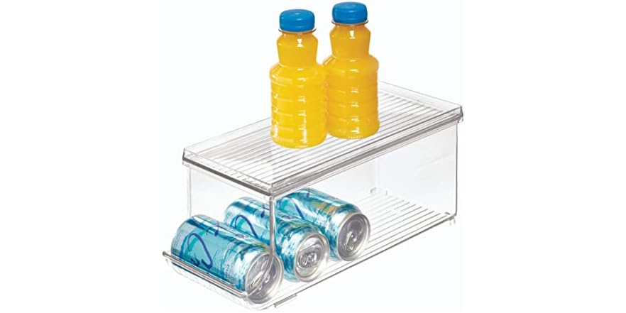 iDesign Beverage Fridge Organizer w/ Lid