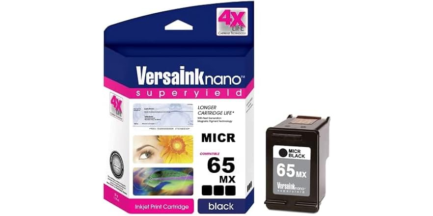 VersaInk-Nano 65 MX Black MICR Ink Cartridge for Check Printing