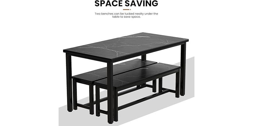 AWQM Dining Table with Bench Set