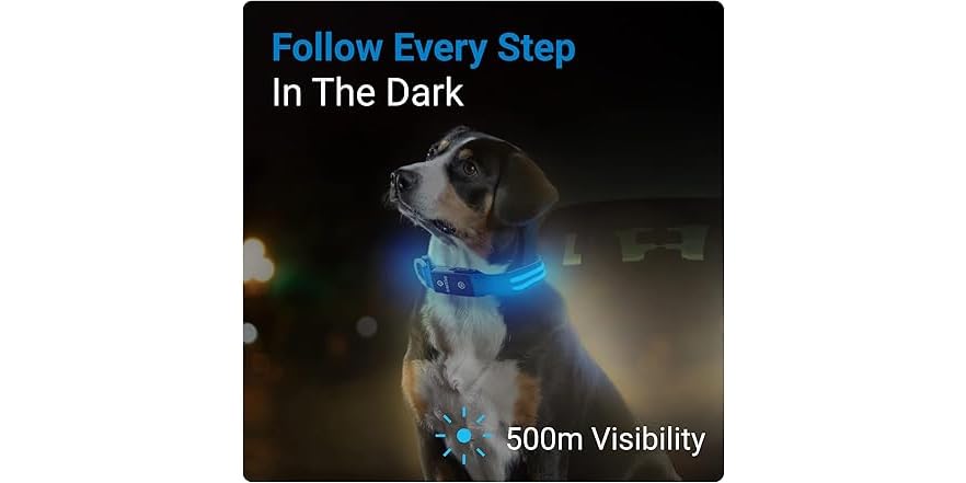 Tractive LED Light Up Dog Collar USB Rec