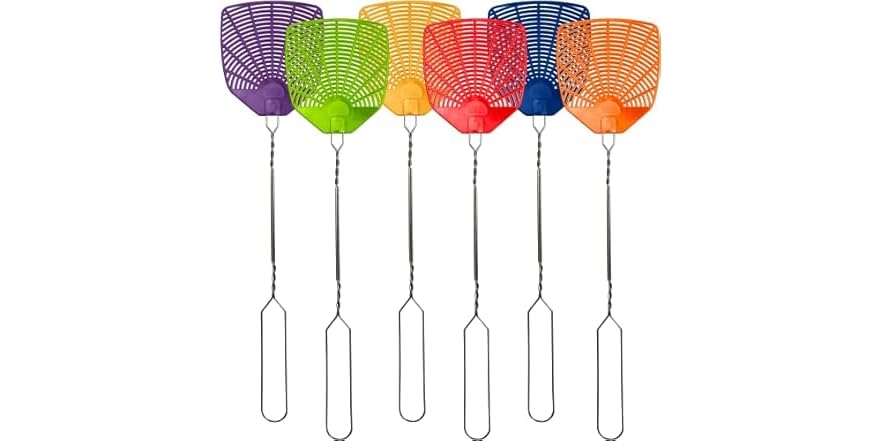 Bug & Fly Swatter – Braided Metal Handle 6 Pack Fly Swatters