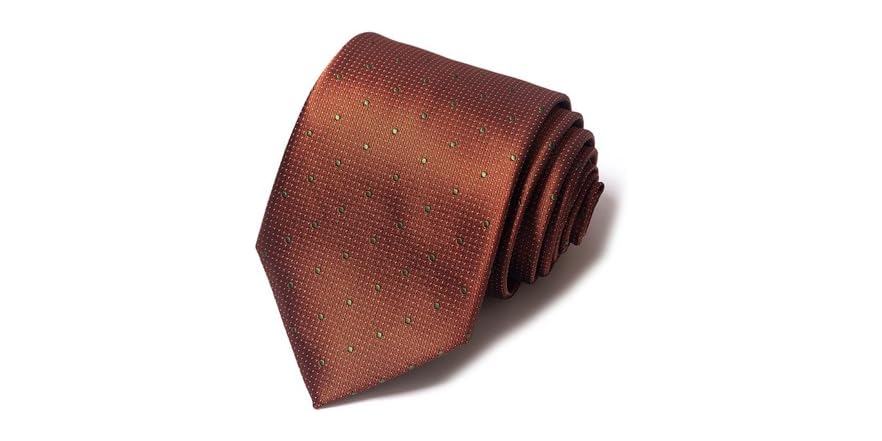 Formal Men’s Necktie - Autumn Bronze Pin Dot