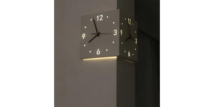 Backlit Corner Clock White