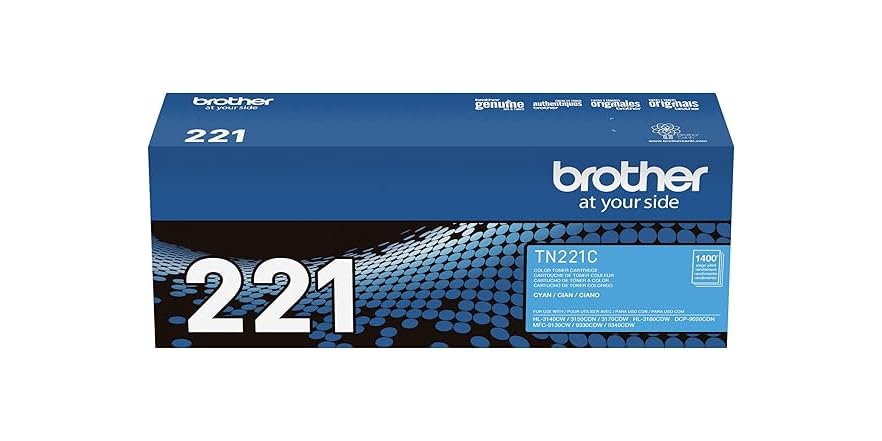 Brother Genuine Standard Yield Toner Cartridge Cyan