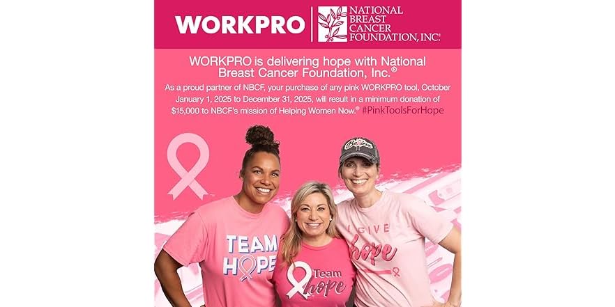 WORKPRO Pink Tool Set - 100 Pieces Pink Tool Kit