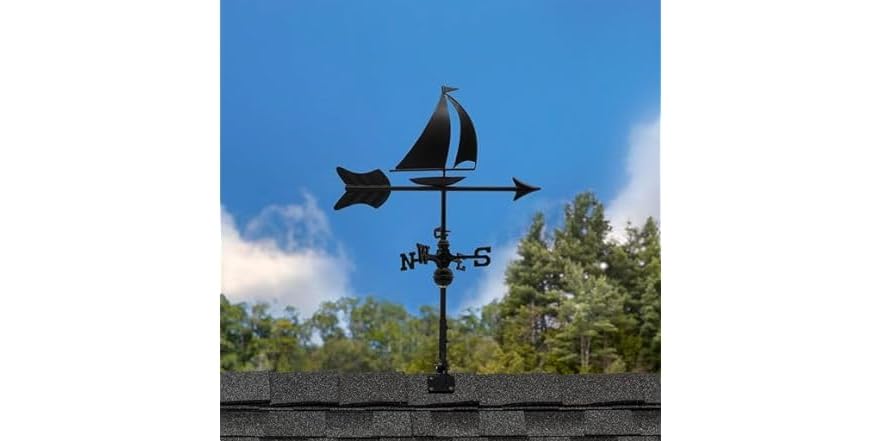 Sailboat Shed Weathervane - Black Finish