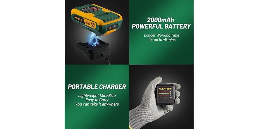 ALEAPOW D10 20V Cordless Brushless Drill Kit