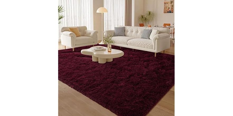 Jocovieh Soft Wine Red Rug, 6x9 Feet