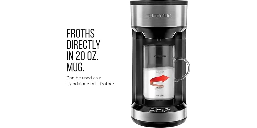 (NEW) Chefman Froth + Brew Coffee Maker and Milk Frother