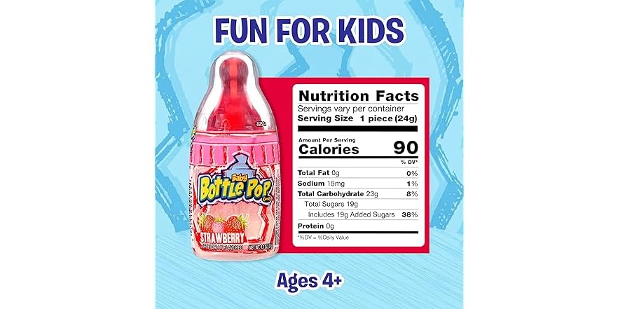 10Ct Baby Bottle Pop Blue Raspberry Lollipops