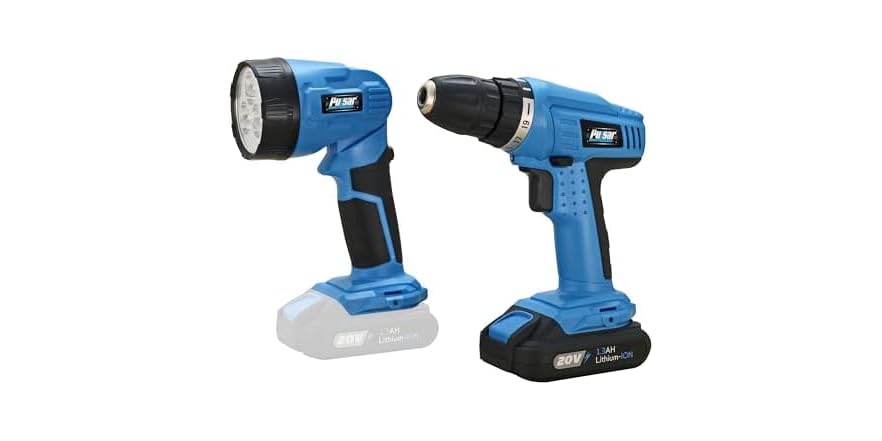 Pulsar 20V Cordless 1.3Ah Lithium-Ion Drill/Driver & Work Light Kit