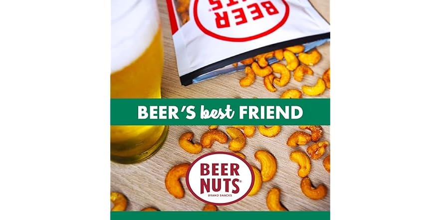 BEER NUTS Cashews Sweet a Salty, 12 oz