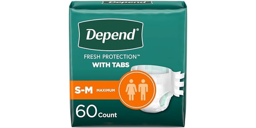 Depend Protection with Tabs S/M 60ct