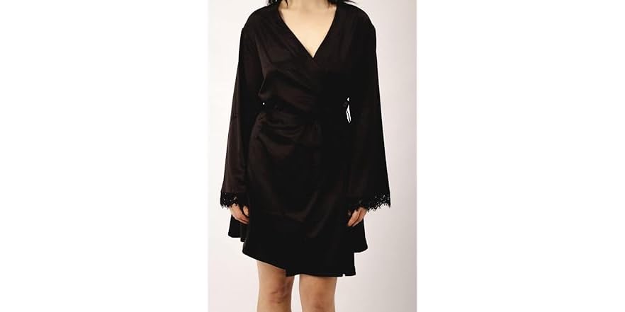 Nightwear Long Sleeves Robe, Black