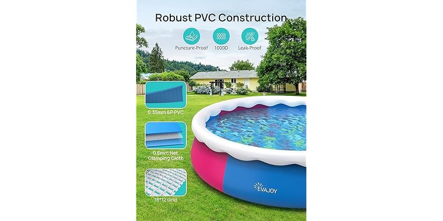 EVAJOY 15ft *35in Inflatable Swimming Pool