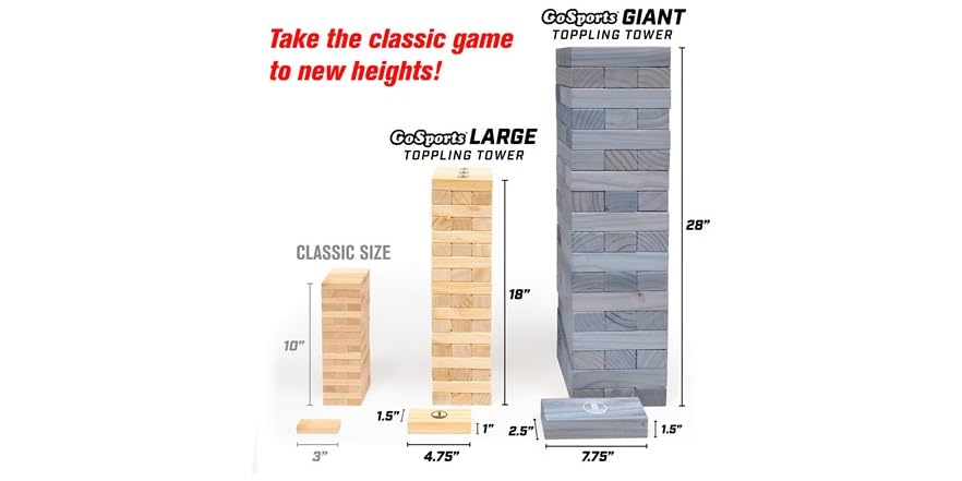 GoSports Giant Wooden Toppling Tower
