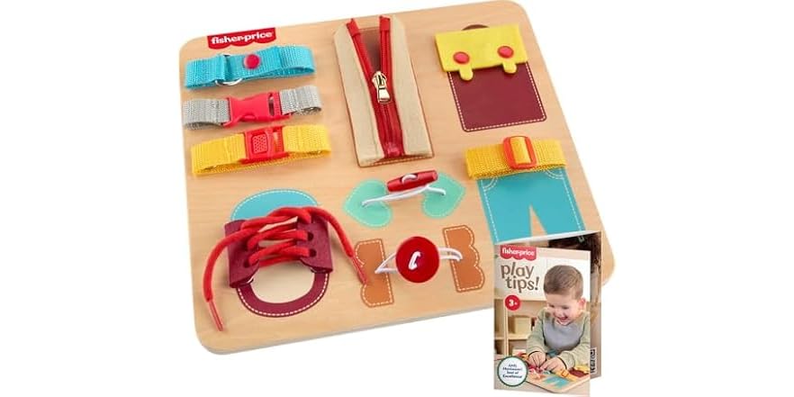 Fisher-Price Wood Montessori Toy Dressing Board