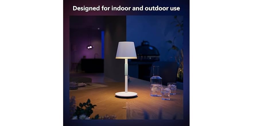 Philips Hue Go Smart Portable Table Lamp, White, 1 Pack