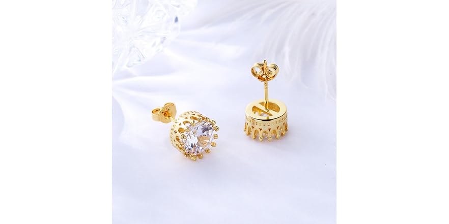 925 Sterling Silver Crown Studs