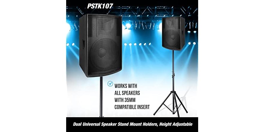 Pyle Universal PA DJ Tripod Speaker Stand Kit (Pair)