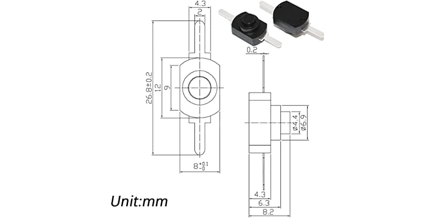 50pcs Black Latching Mini ON/Of Switch