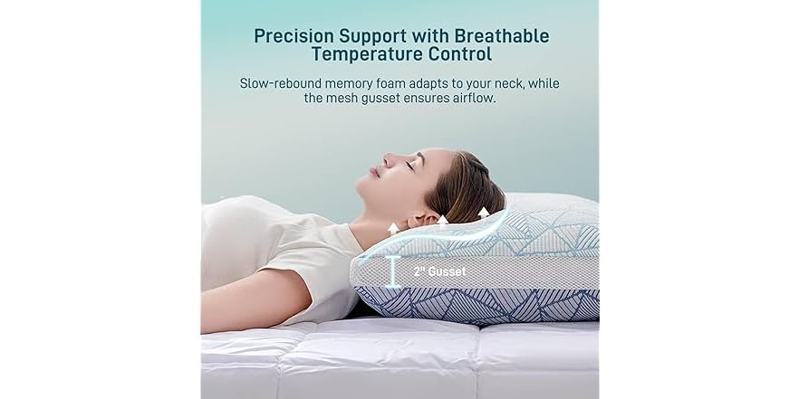 Sylvaris Memory Foam Pillows 2 Pack Queen