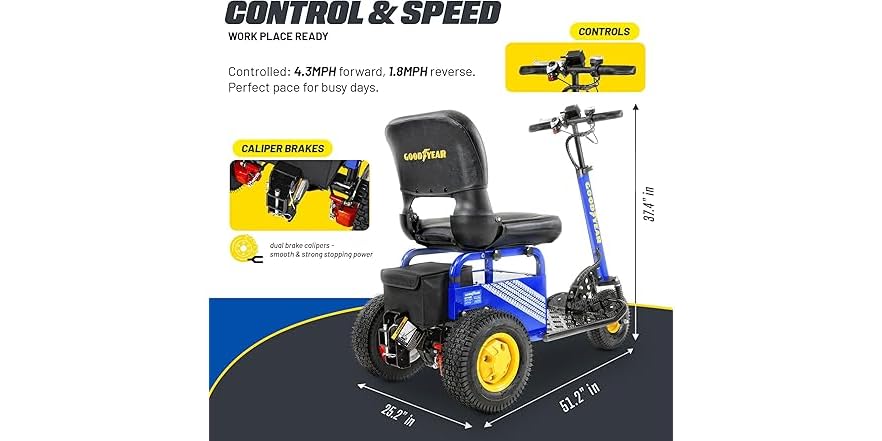 Goodyear Electric Tugger Cart, Industrial Tow Tractor