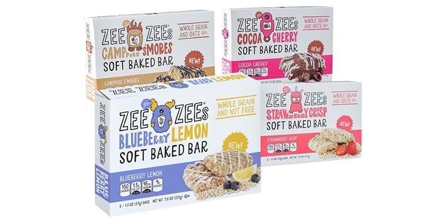 Zee Zee's 1.3oz Soft Baked Bars, 24-Pack