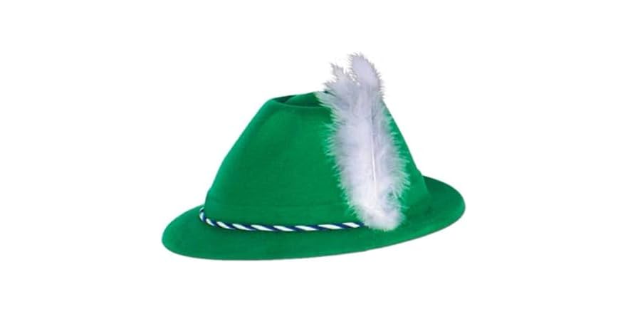 Beistle Green Velour Tyrolean Alpine Hat