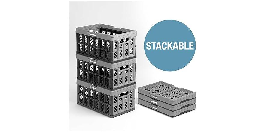 CleverMade Foldable Crates w/Handles, 3 Pk Ocean