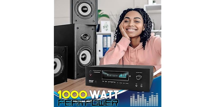 (NEW) Pyle 1000W Bluetooth Home Theater Karaoke Receiver