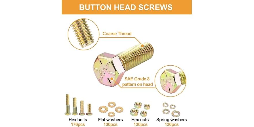 VIGRUE 566Pcs Grade 8 Hardware Kit