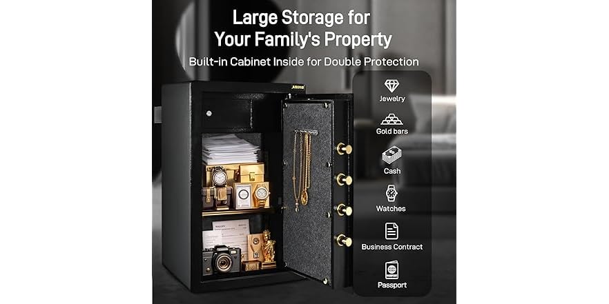 ADIMO Safe Box, 3.6 Cuft Large Heavy Duty