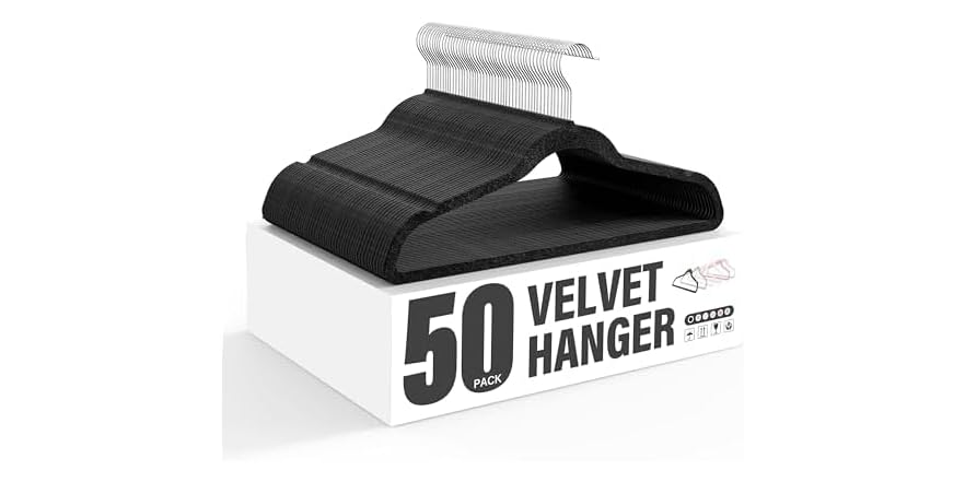 Simple Deluxe Velvet Hangers 50 Pack