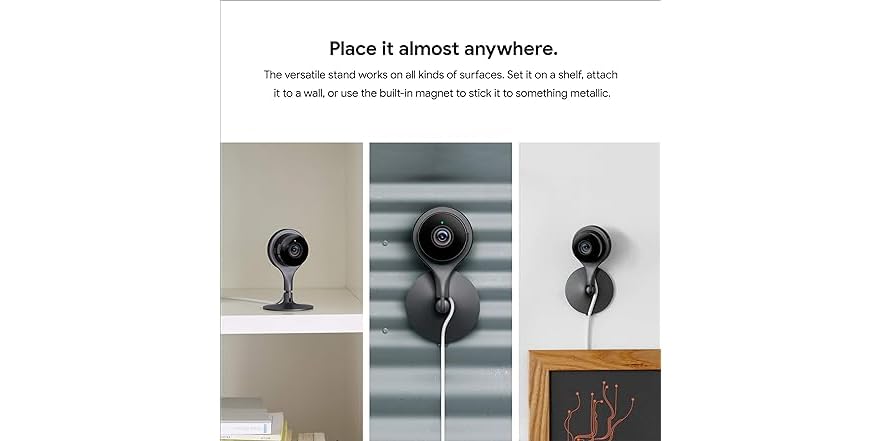 Google Nest Cam Indoor - 1st Generation - Wired Indoor Camera - Control ...